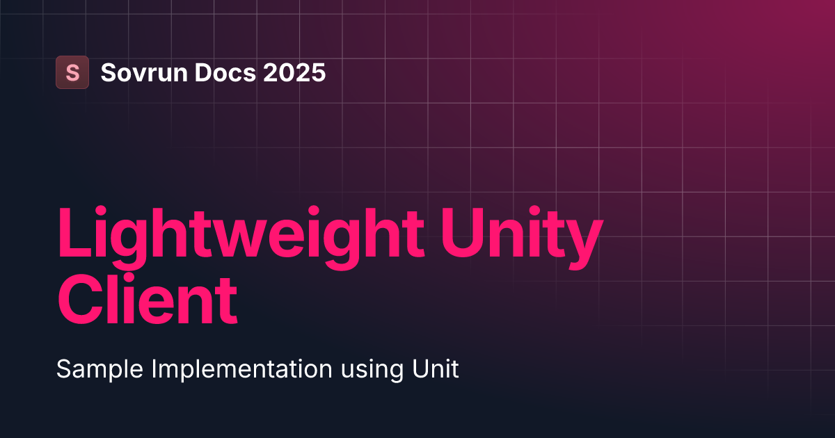 Lightweight Unity Client | Sovrun Docs 2025